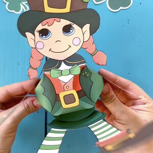 St. Patricks Day | Mr & Ms. Leprechaun Puppet BUNDLE | 3D Papercraft ...
