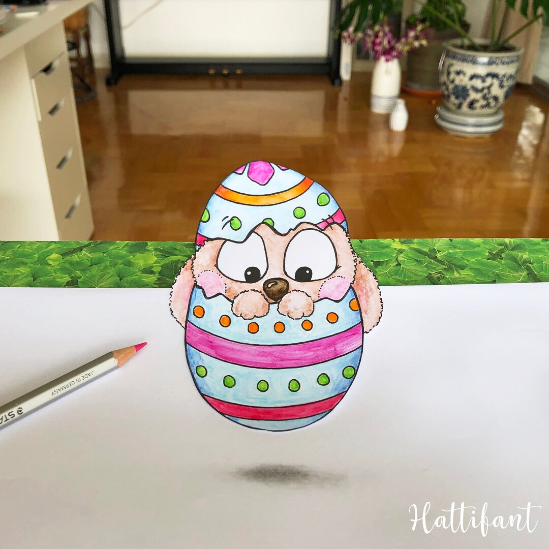 Anamorphic Easter Bunny Coloring Pages | Optical Illusion | Easter ...
