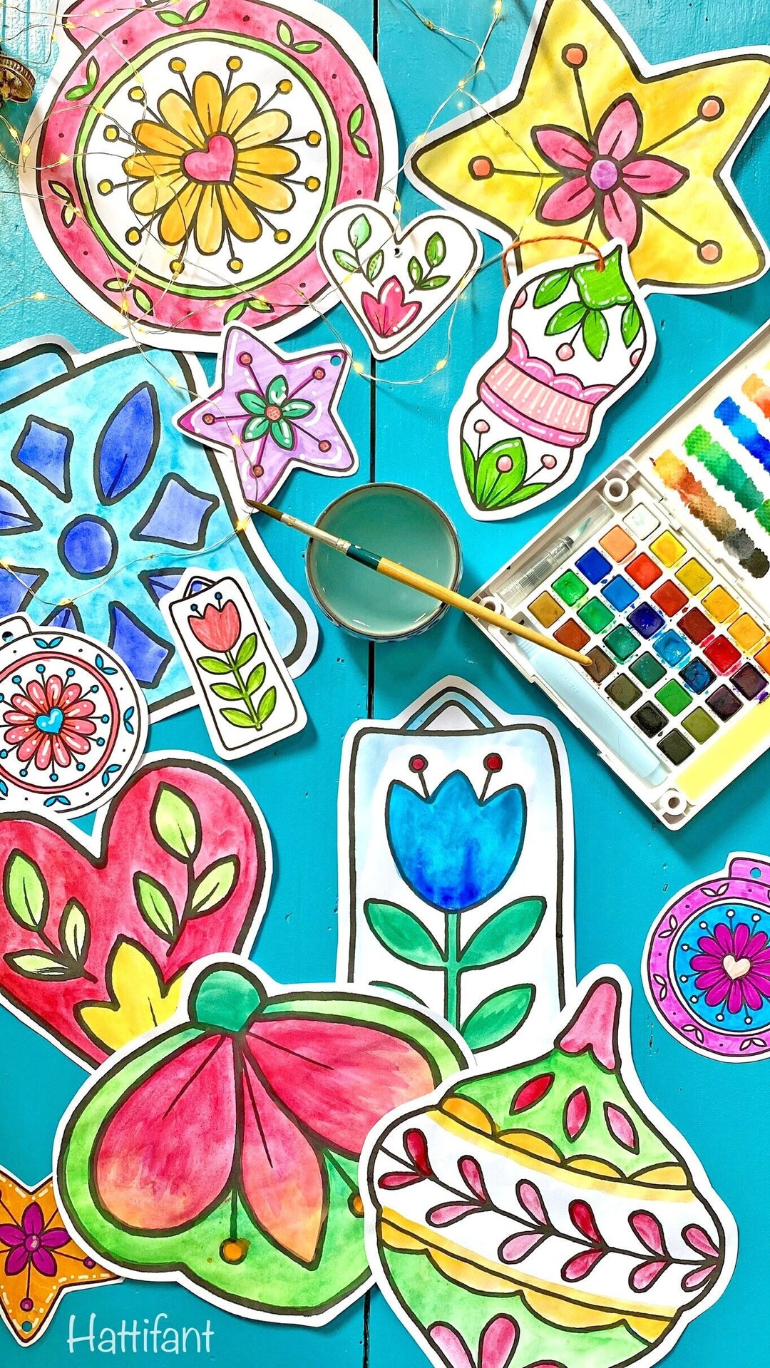 Vintage Style Christmas Ornaments to Color and DIY | Instant Download ...