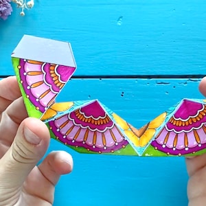 Paper Toy | Flower Kaleidocycles / Flextangles - a Paper Craft to Color ...
