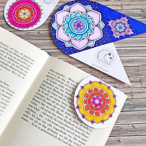 CORNER BOOKMARKS | Mandala Flower Bundle to COLOR - Etsy
