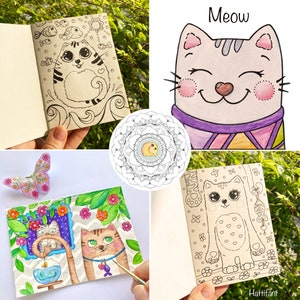 Cute Cats Coloring Adventure Paper Craft Bundle | Coloring Pages ...