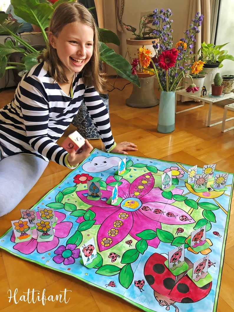 GIANT Spring Board Game to Color & Play DIY With Templates - Etsy