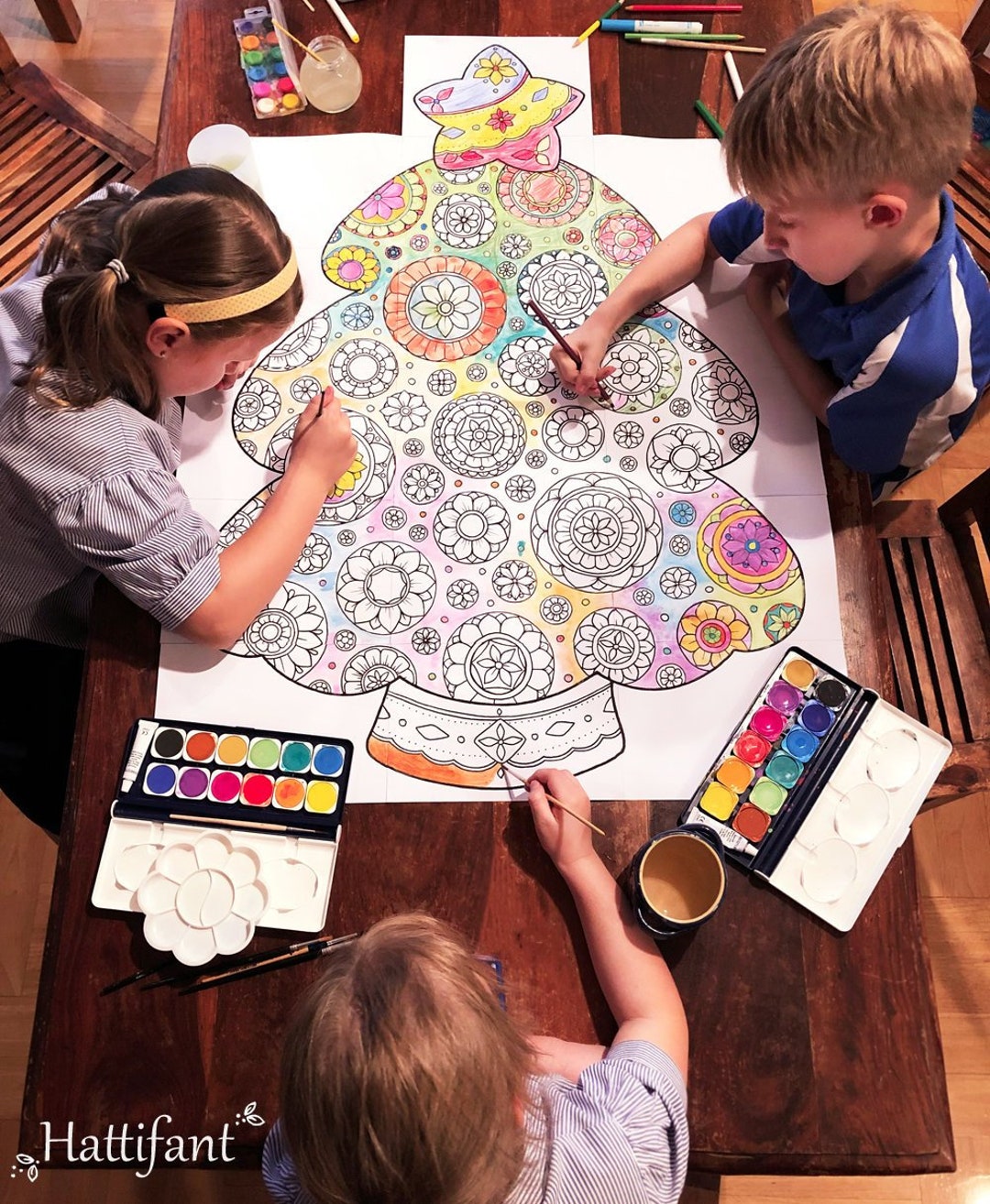 GIANT Poster | Mandala Christmas Tree to COLOR IN - Etsy