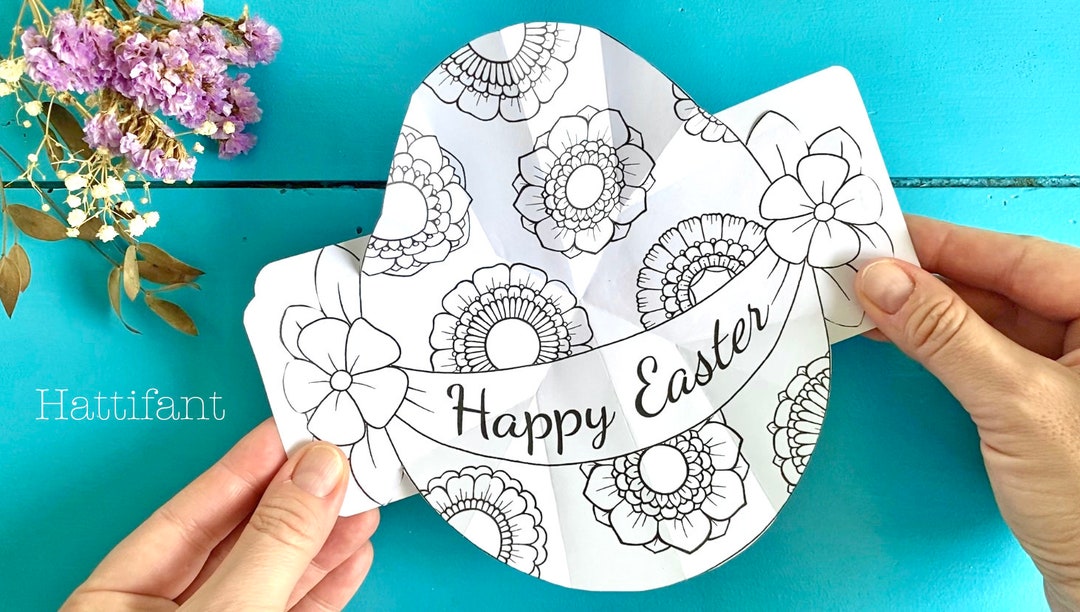 Easter Pop up Explosion Cards to Color & Craft Instant Download - Etsy