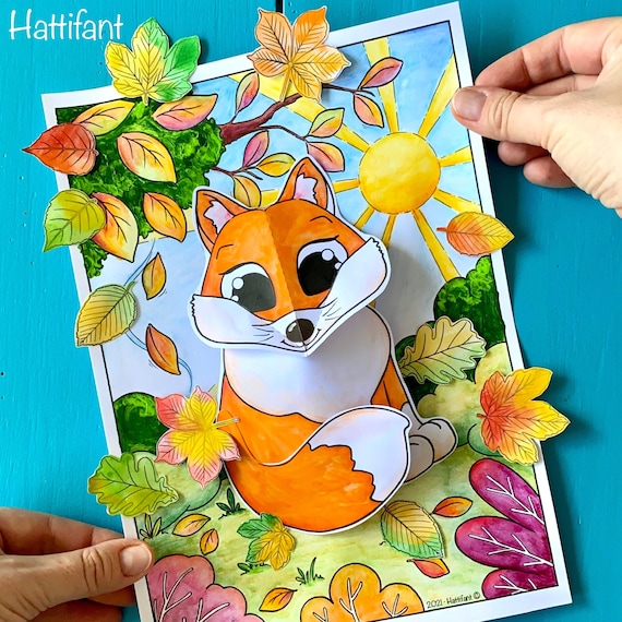 Autumn Craft 3D Woodland Animal Collages Fox Hedgehog Owl - Etsy