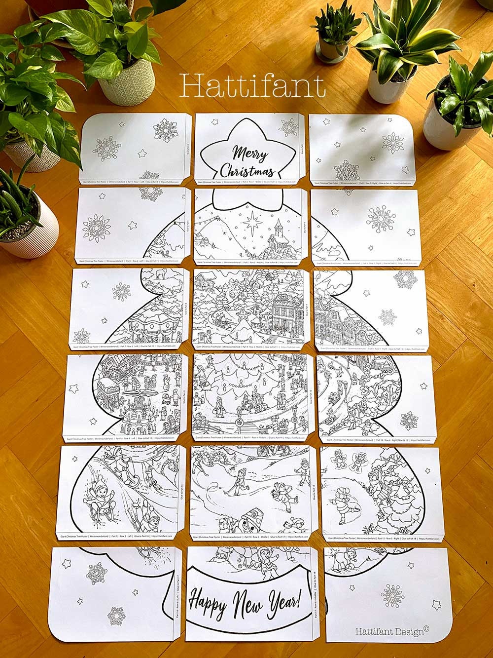 GIANT Poster Christmas Tree Winterwonderland to Color in | Etsy