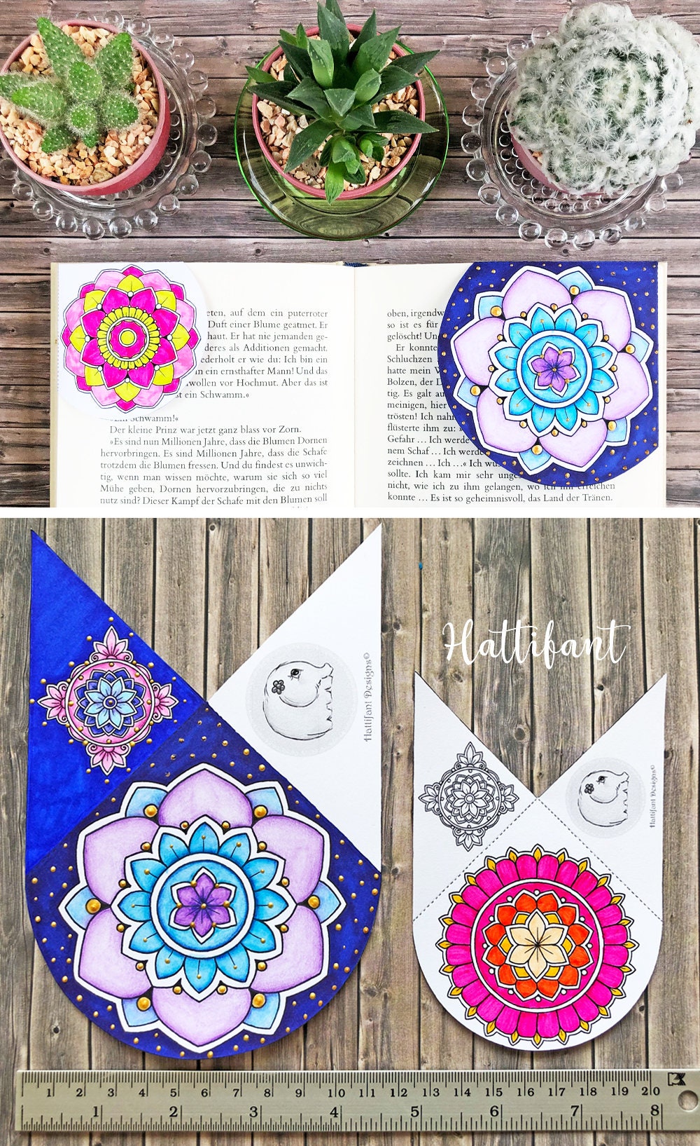 CORNER BOOKMARKS | Mandala Flower Bundle to COLOR - Etsy