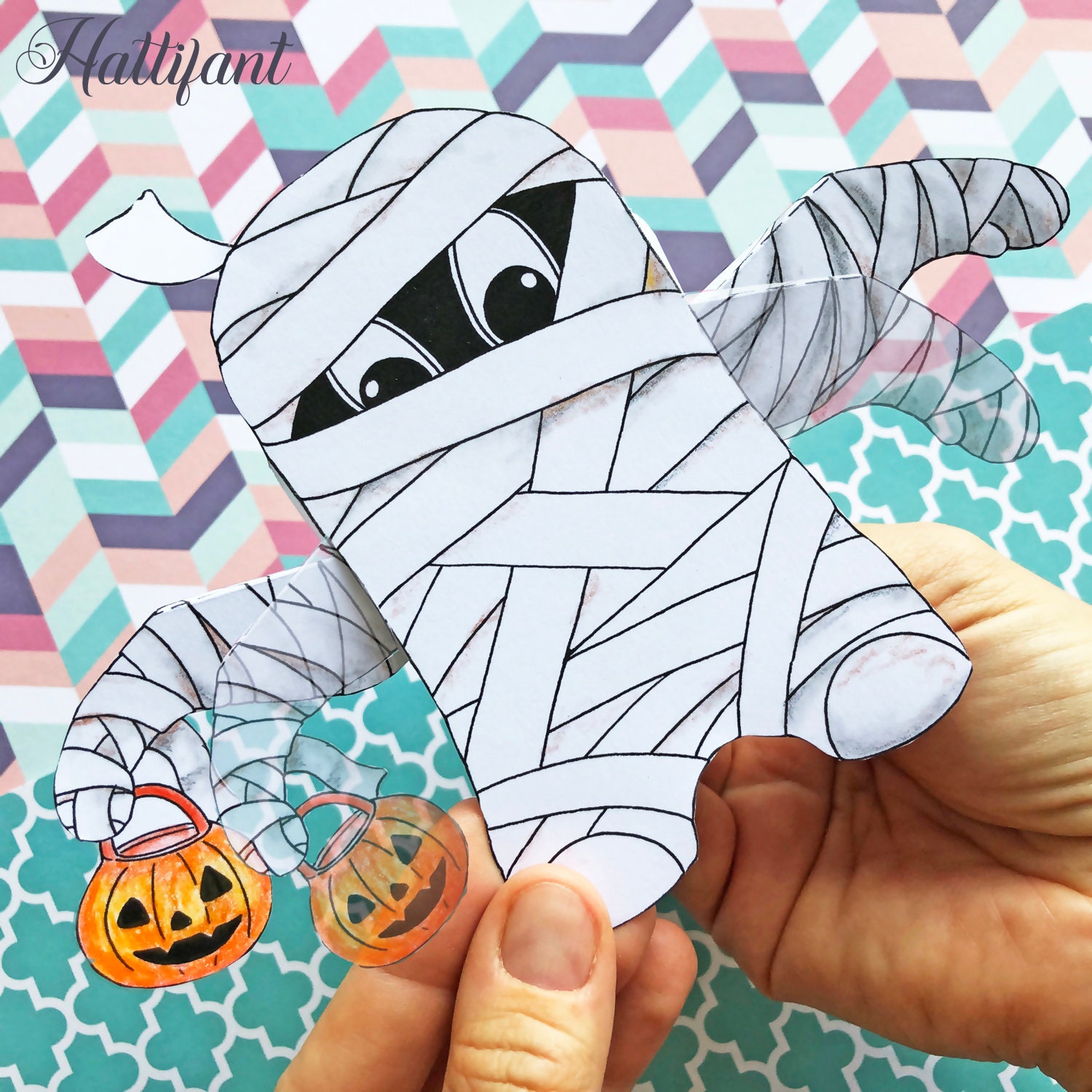 HALLOWEEN 3D Moving Paper Toy Bat Ghost Mummy with | Etsy