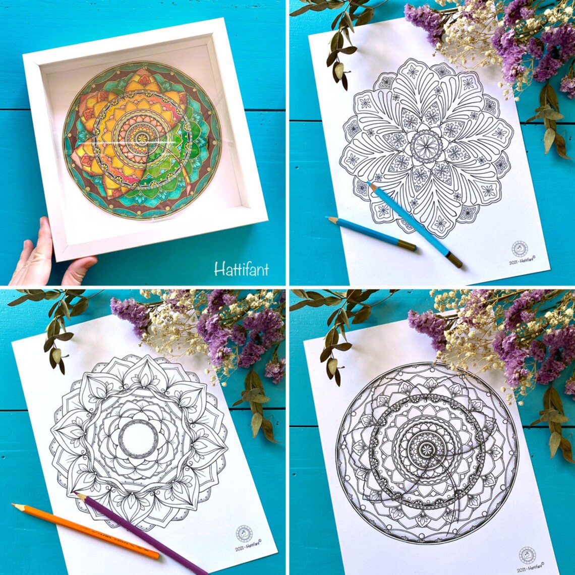 Autumn & Winter Mandala Coloring Page Bundle Late Summer | Etsy