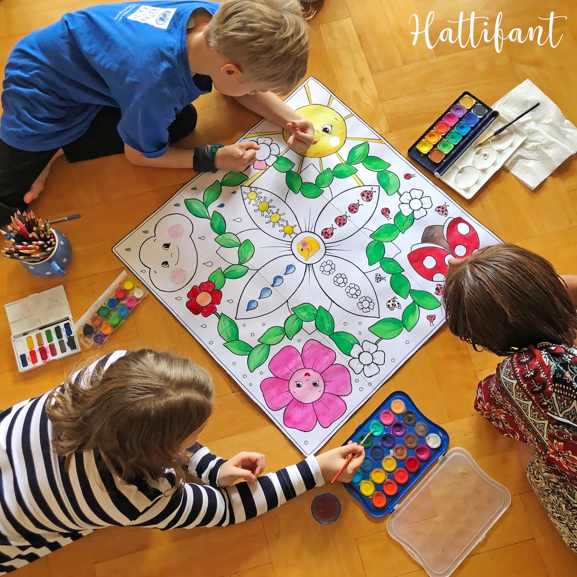 GIANT Spring Board Game to Color & Play DIY With Templates - Etsy