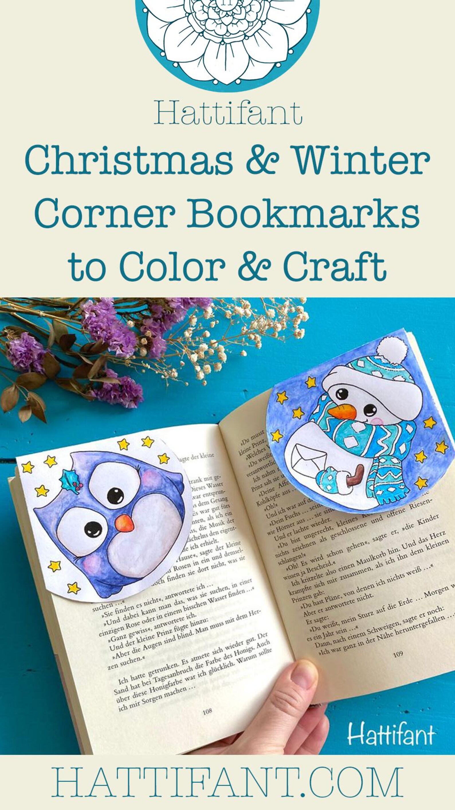 Corner Bookmarks | Winter & Christmas to Color - Etsy