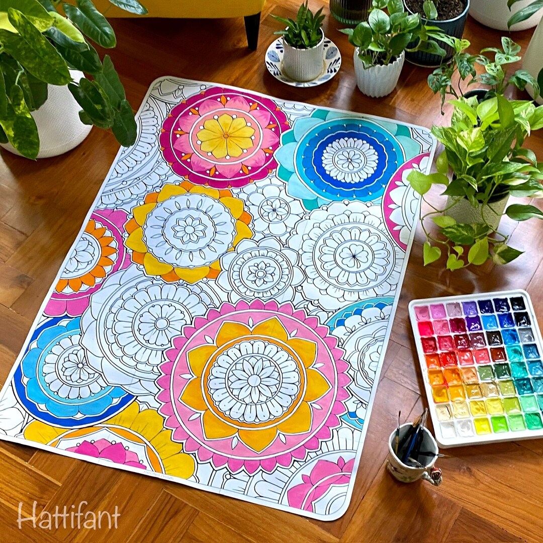 GIANT Poster | 'mandalas' to Color - Instant Download - Etsy