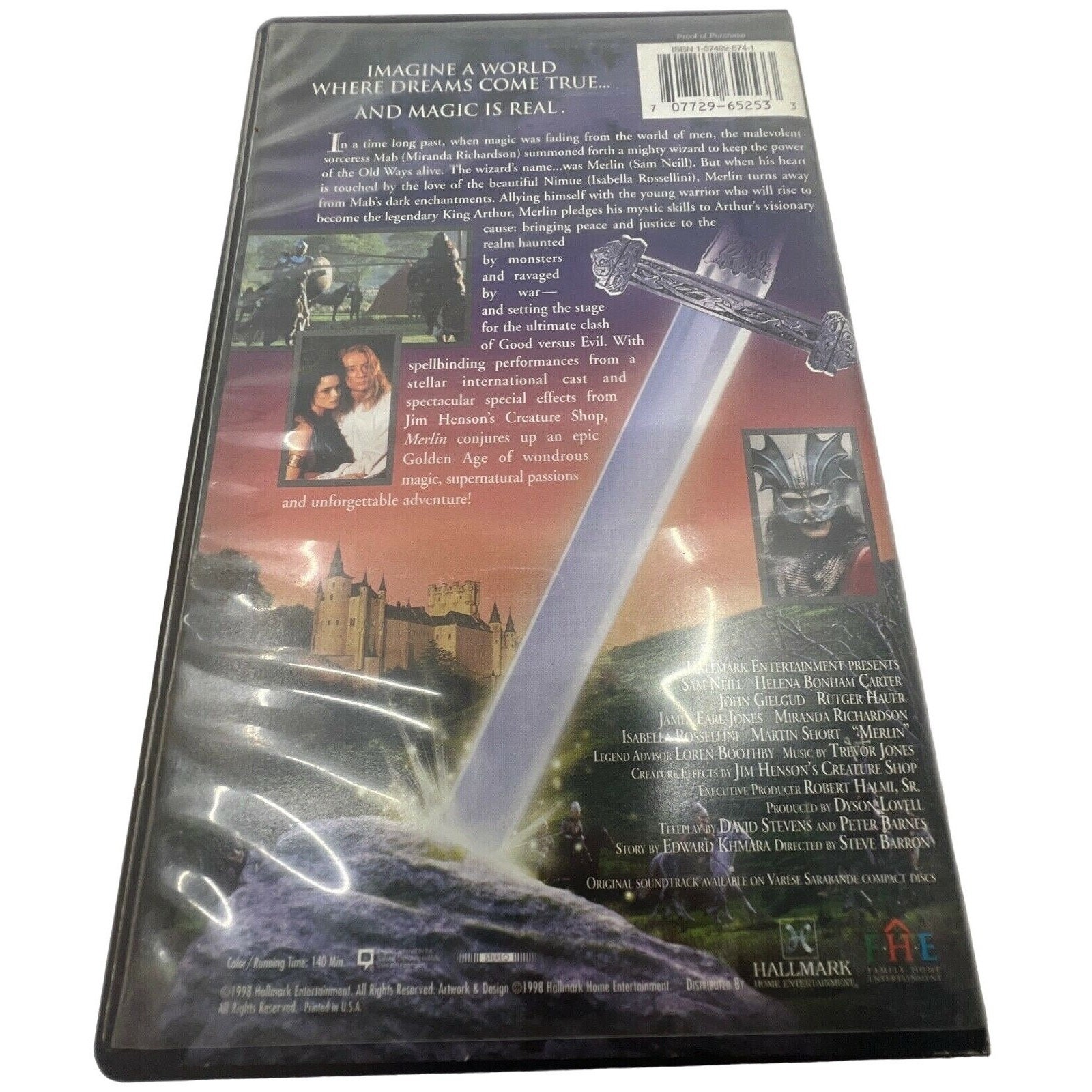 Hallmark Merlin Movie VHS Tape Clam Shell 1998 - Etsy
