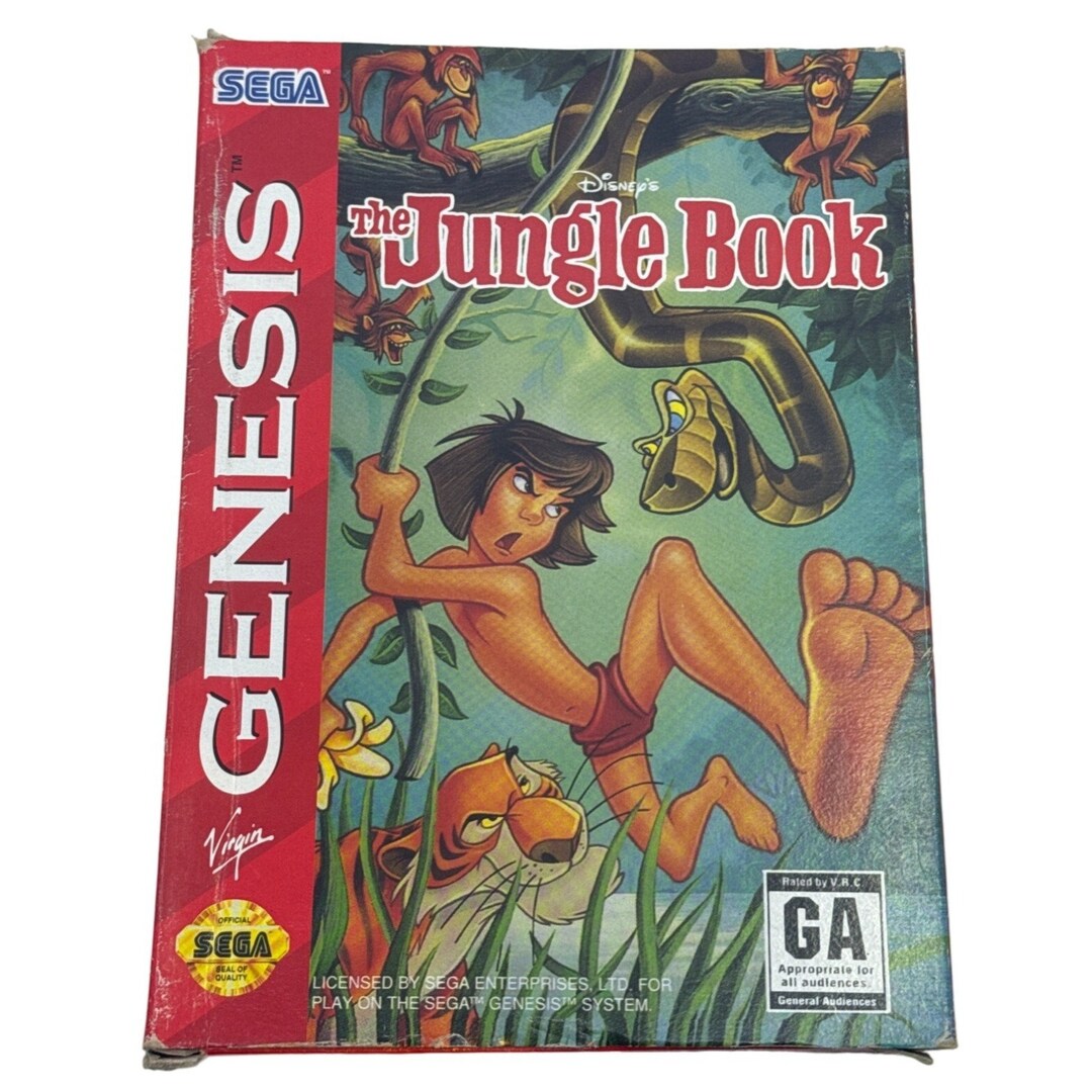 The Jungle Book cardboard Box Sega Genesis Complete Game - Etsy