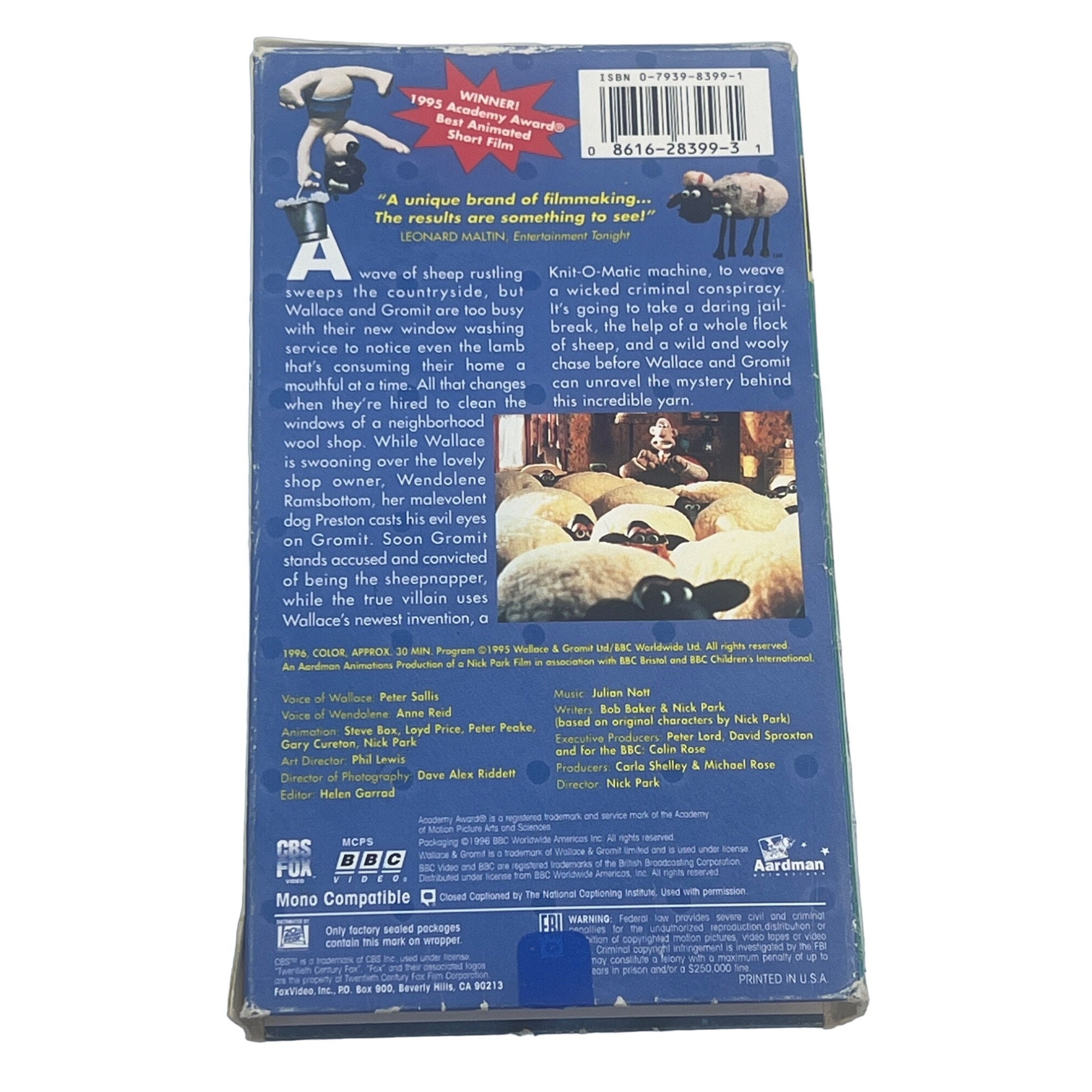 Wallace & Gromit A Close Shave VHS Tape 1996 - Etsy