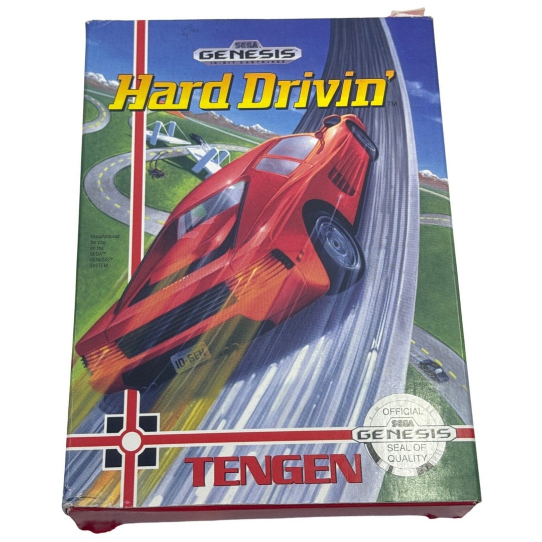 Hard Drivin' cardboard Box Sega Genesis Complete Game - Etsy