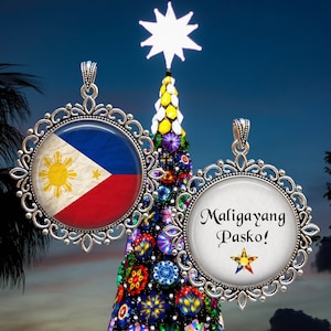 Philippines Flag Christmas Ornament: Maligayang Pasko, Filipino Holiday ...