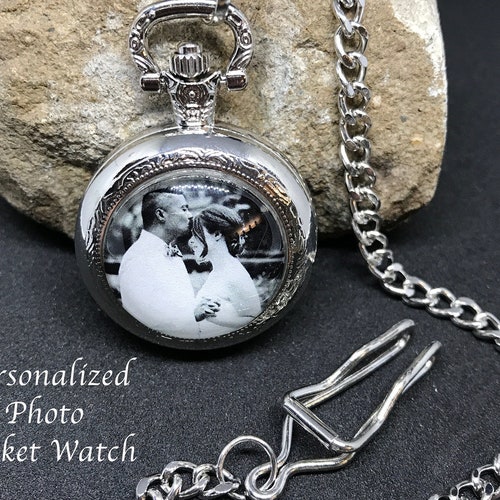 Pocket Watch Engraved Photo Anniversary Personalized Gift - Etsy