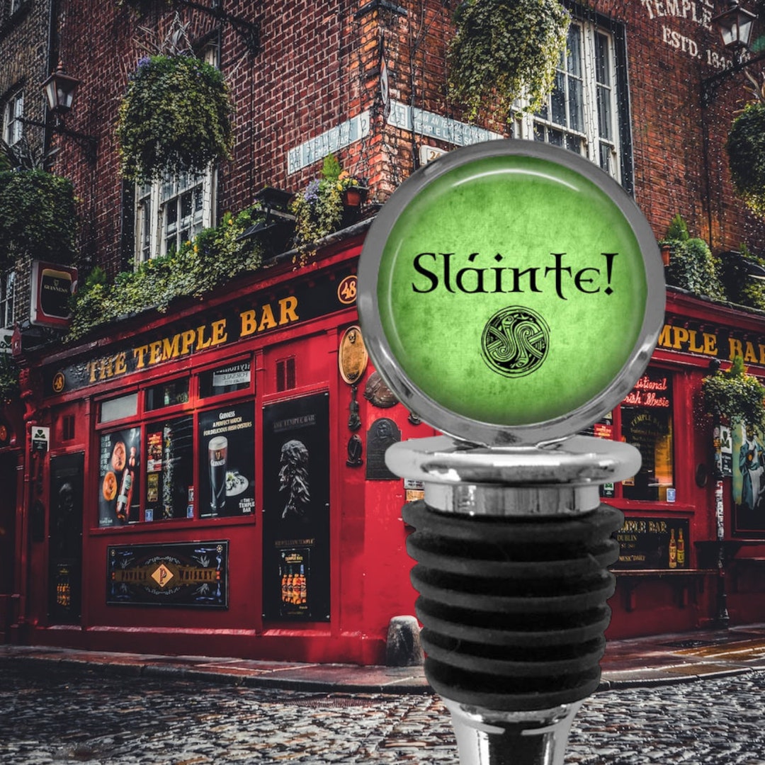 Irish Slainte Wine Bottle Stopper: Green Irish Cheer Gift - Etsy