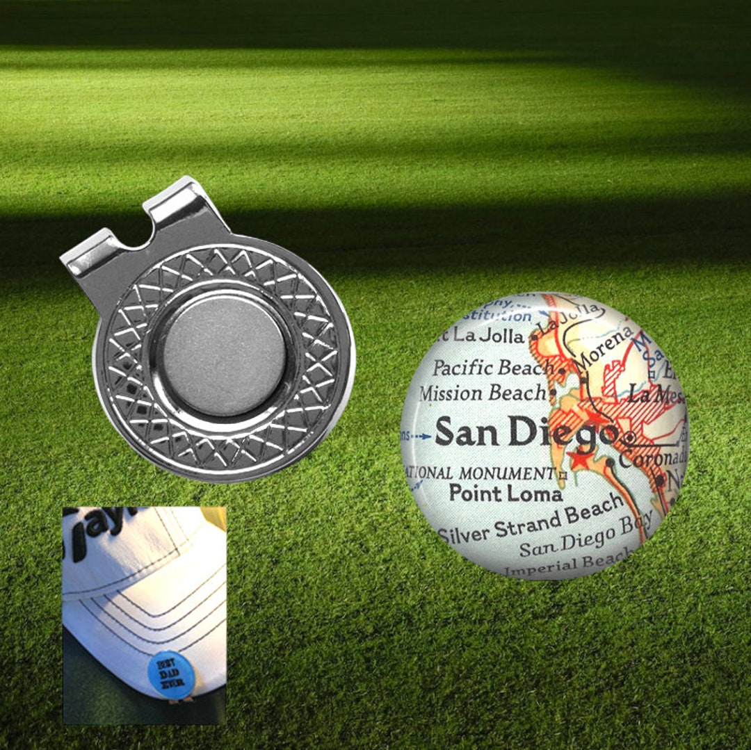 San Diego Map Golf Ball Marker & Hat Clip Set: Vintage Golfing Gift - Etsy