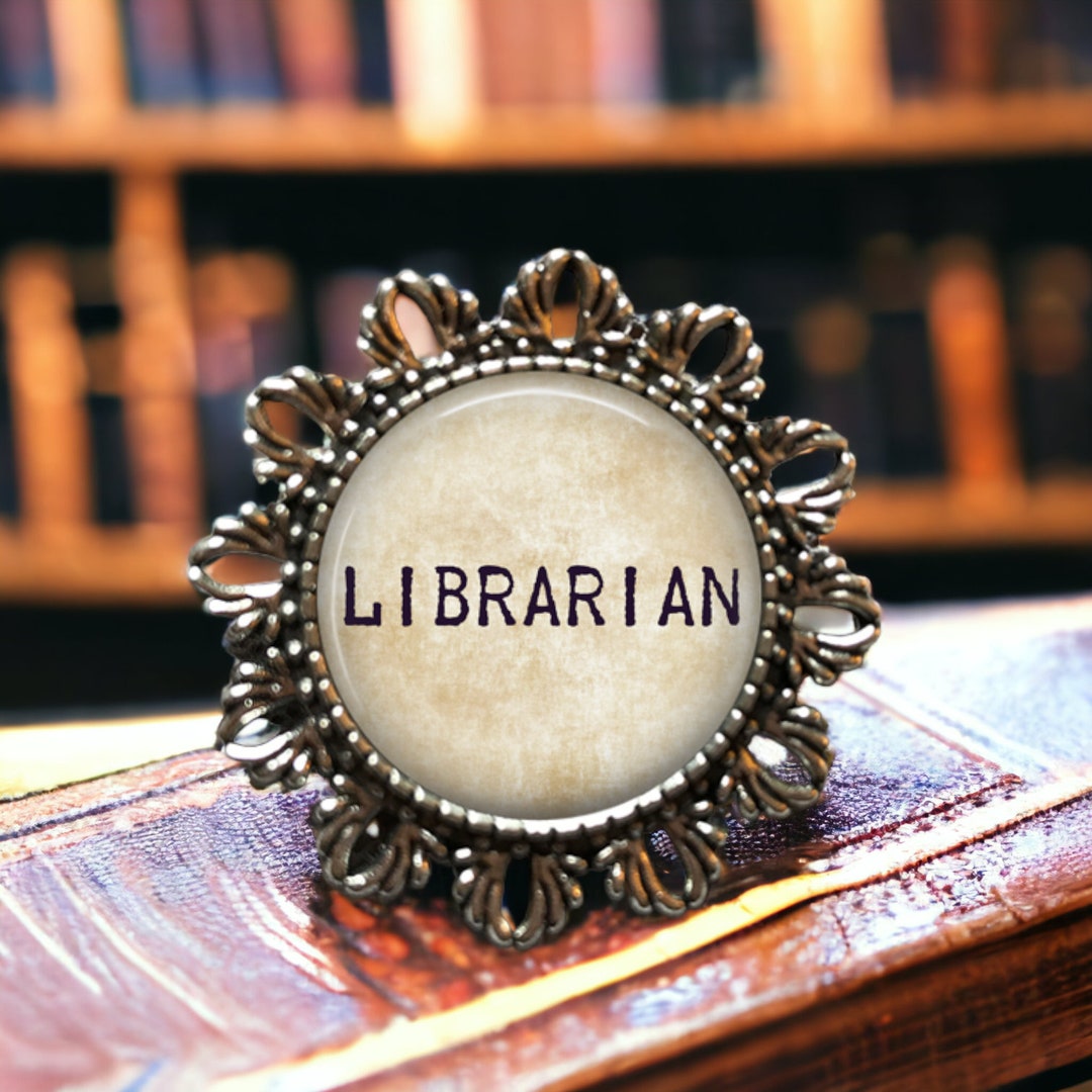 Librarian Brooch Pin: Antique Silver/gold/bronze Library Badge - Etsy