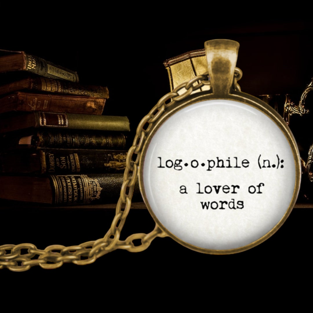 Logophile Definition Pendant: Gift for Book Lover, Writer - Etsy