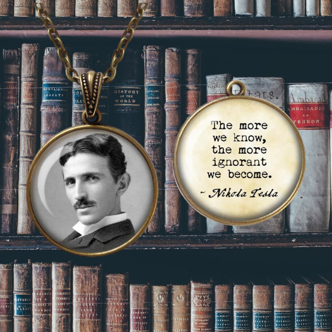 Nikola Tesla Photograph and Quote Double Sided Pendant or Key Ring ...