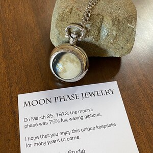 Custom Moon Phase Watch Necklace Personalized Lunar Watch Necklace ...