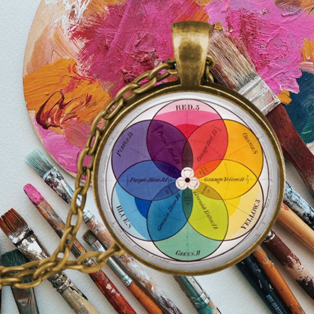 Color Wheel Necklace - Chromatic Scale of Colors - Artist Pendant ...
