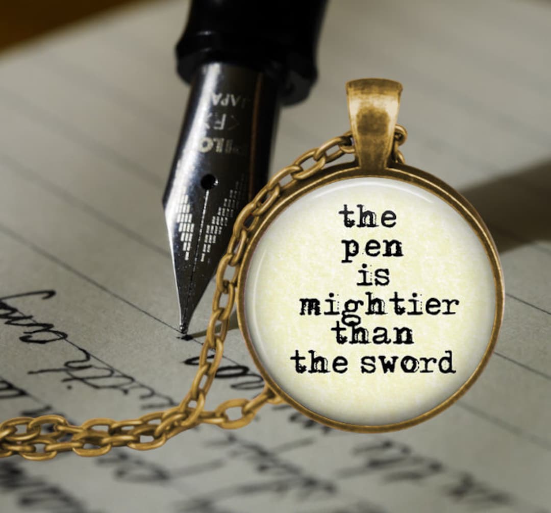 The Pen is Mightier Than the Sword Pendant Necklace: Writer Gift - Etsy