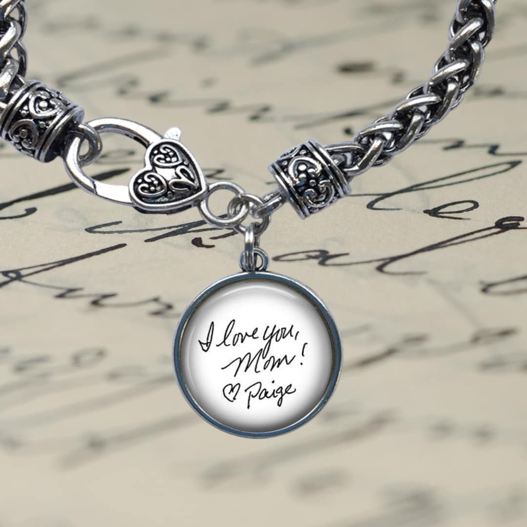 HANDWRITING Bracelet Handwriting Charm Bracelet Hand - Etsy