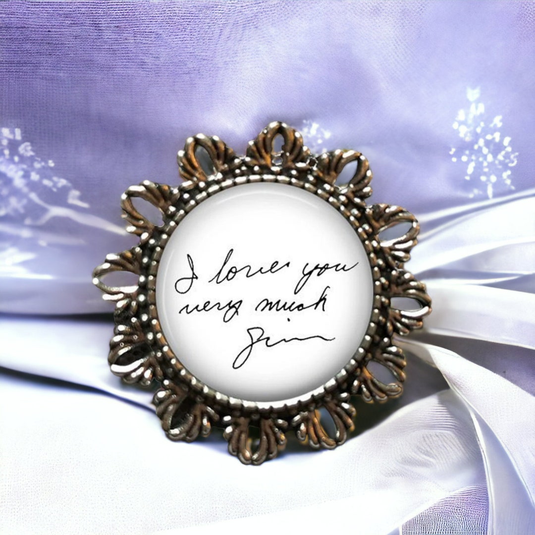 Custom Handwriting Brooch Pin: Personalized Keepsake Gift - Etsy