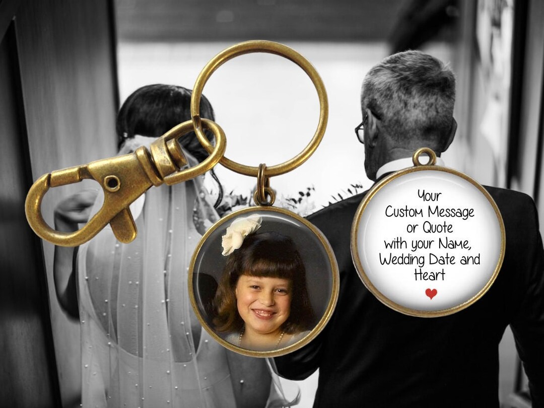 Personalized Father of the Bride Photo Keychain – Custom Wedding Gift ...