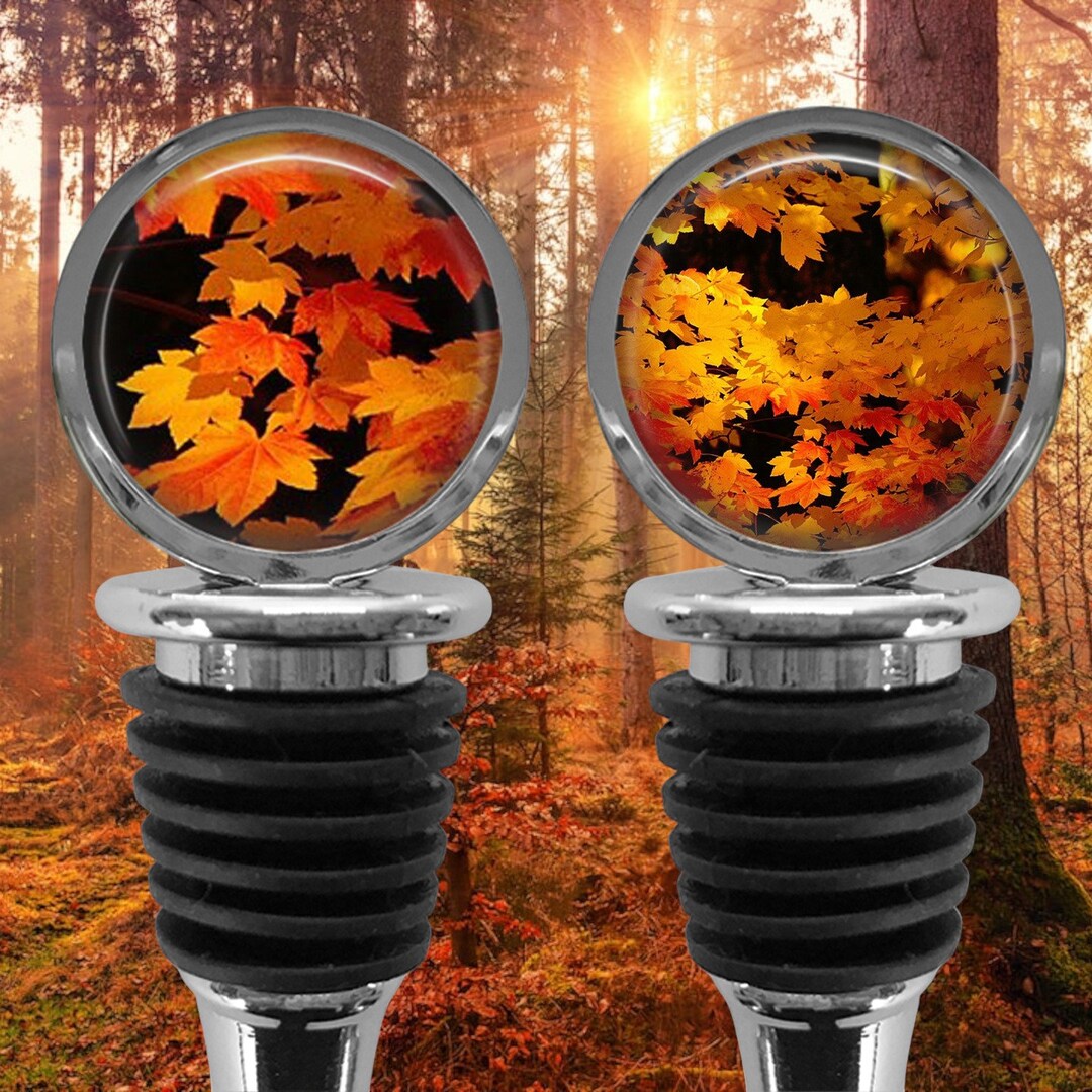 Autumn Leaves Bottle Stopper - Fall Wine Stopper - October Garden ...