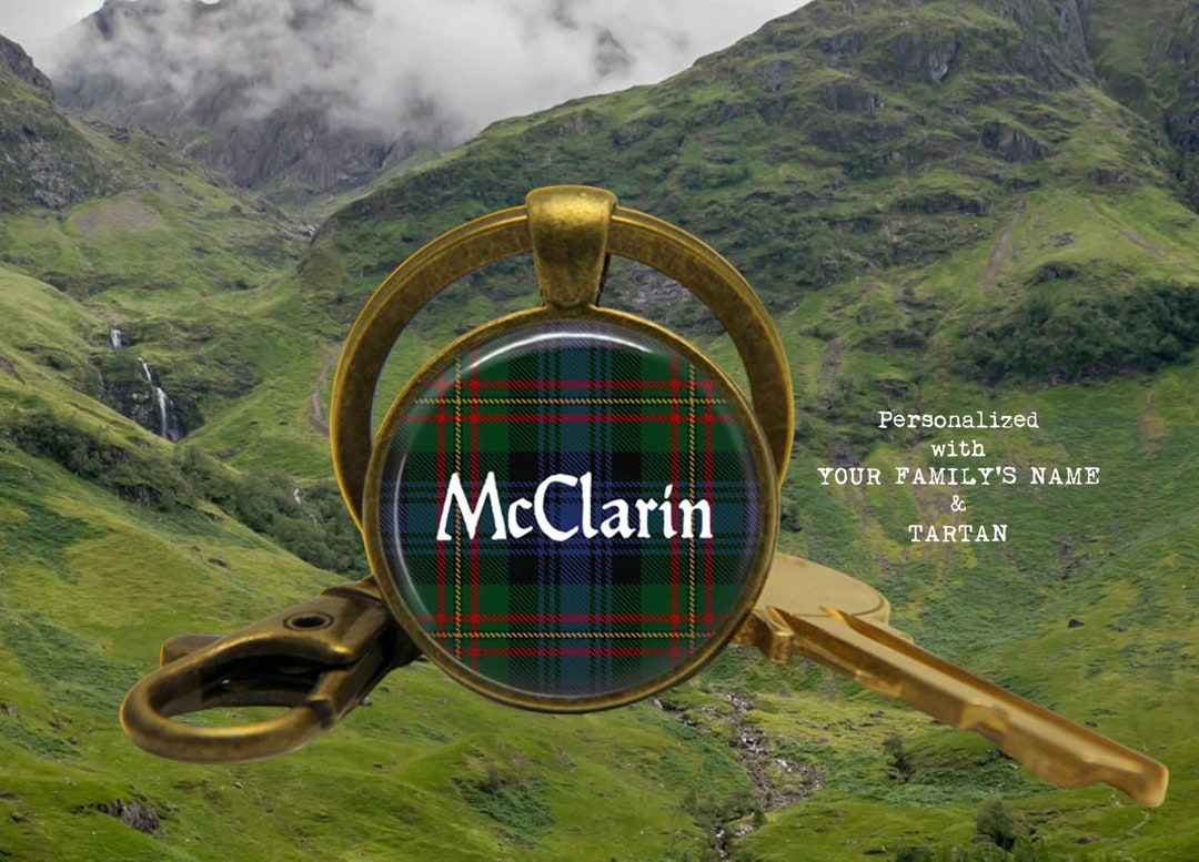 Personalized Family Tartan Key Ring - Scottish Clan Gift - Etsy