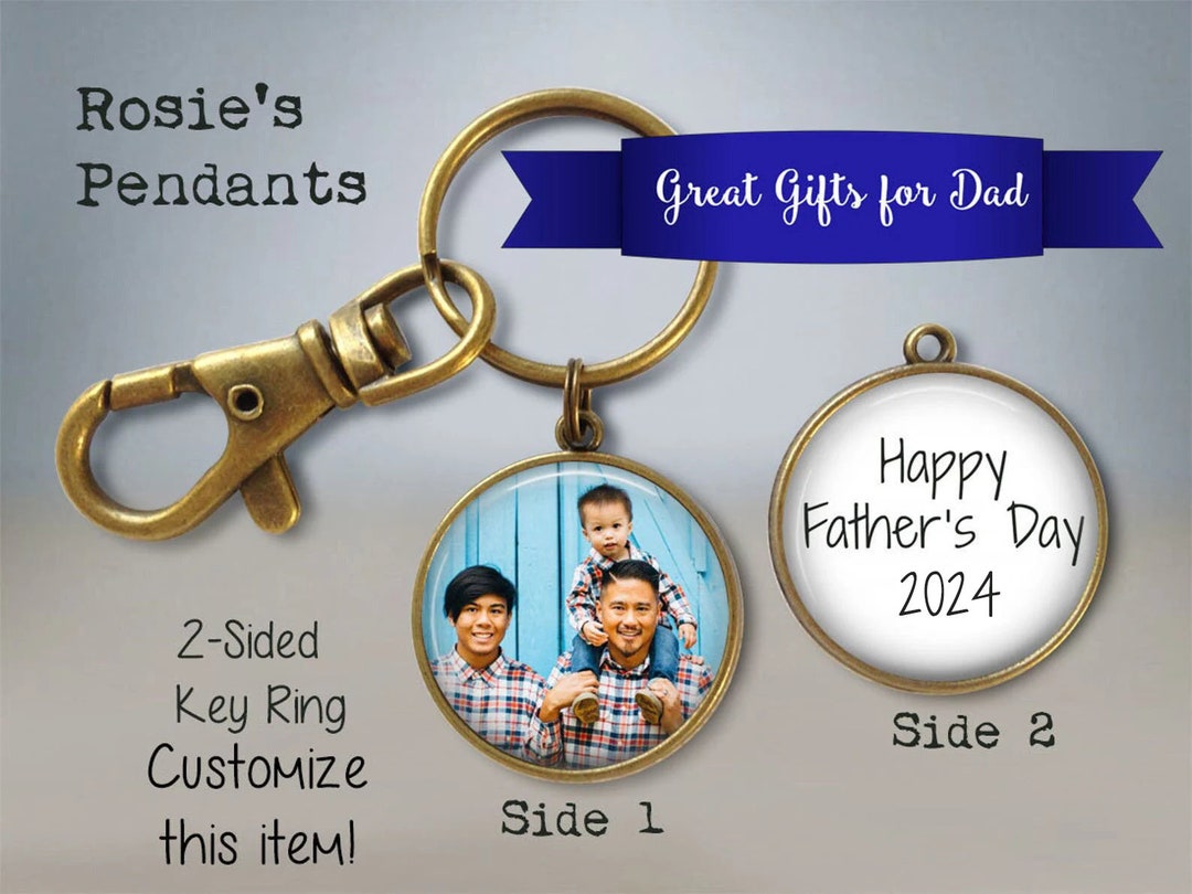 Personalized Fathers Day Photo Key Ring Dad Keychain Fathers Day ...