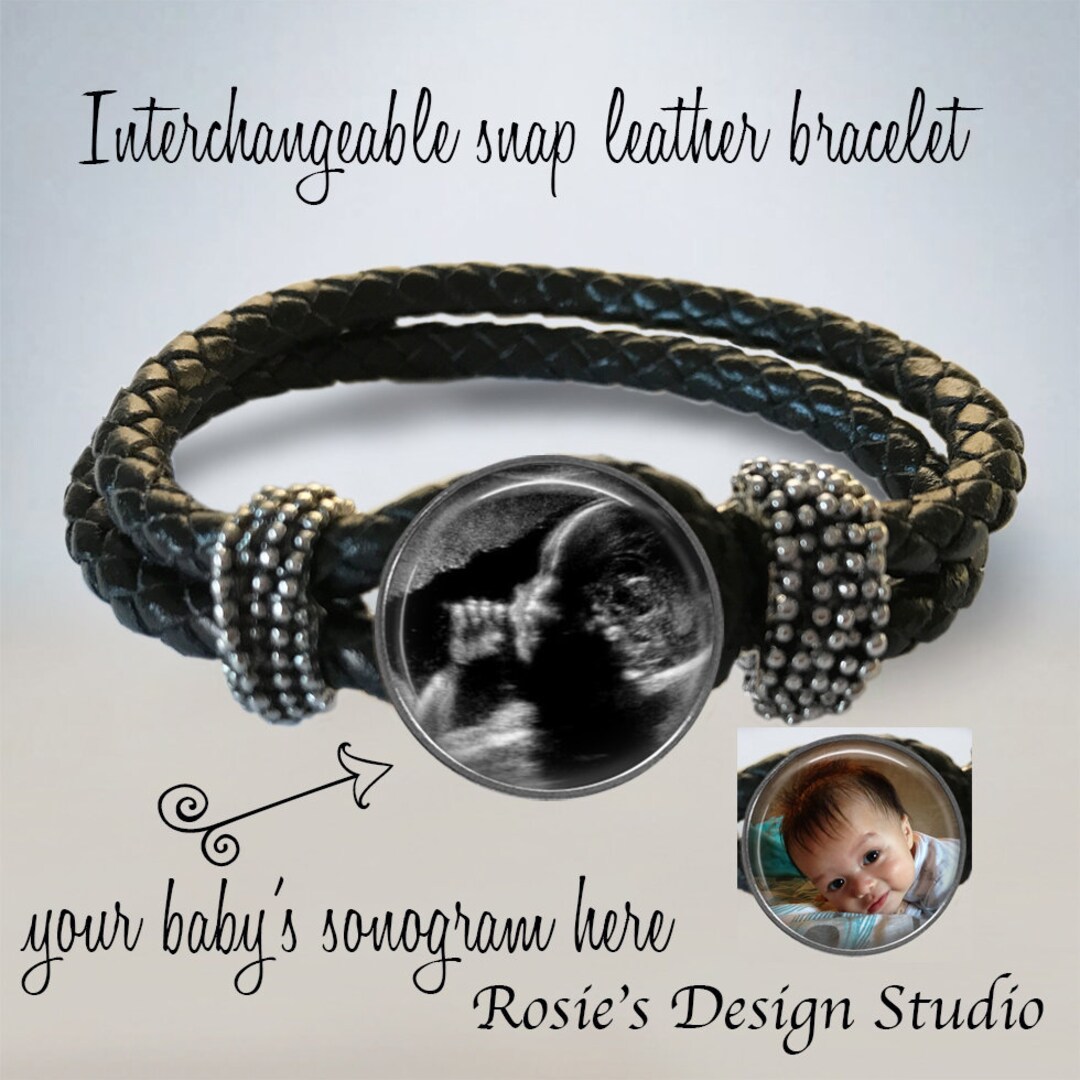 Sonogram Bracelet - Snap Jewelry - Baby Photo Bracelet - Gift for Her ...