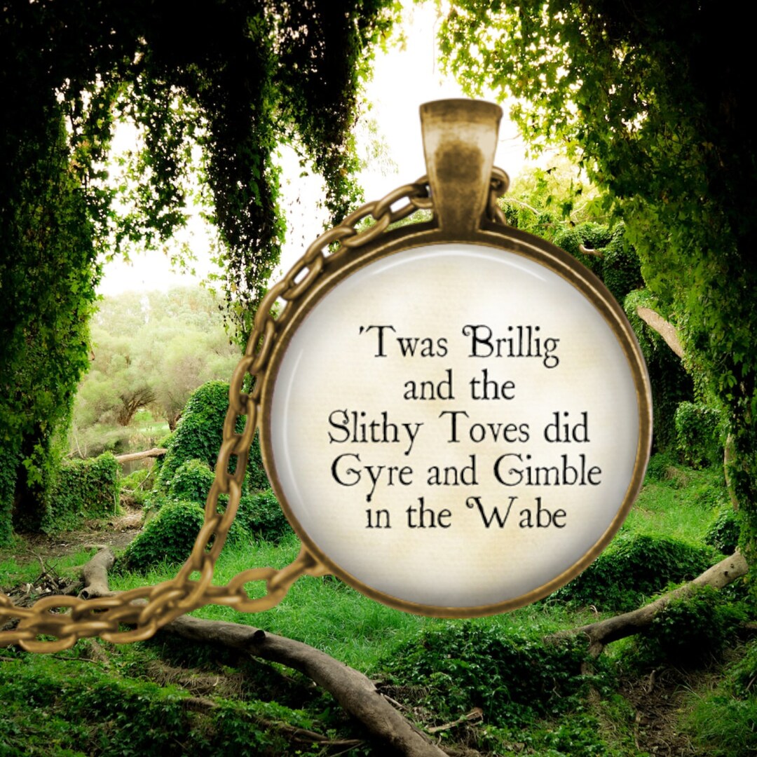 Jabberwocky Poem Necklace: Alice in Wonderland Jewelry - Etsy