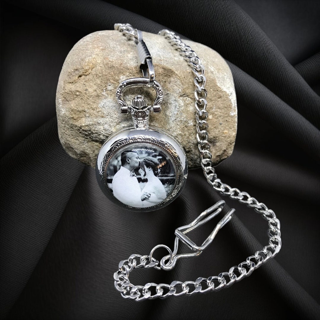 Photo Pocket Watch Personalized Gift for Men Custom Pocket Watch Dad ...