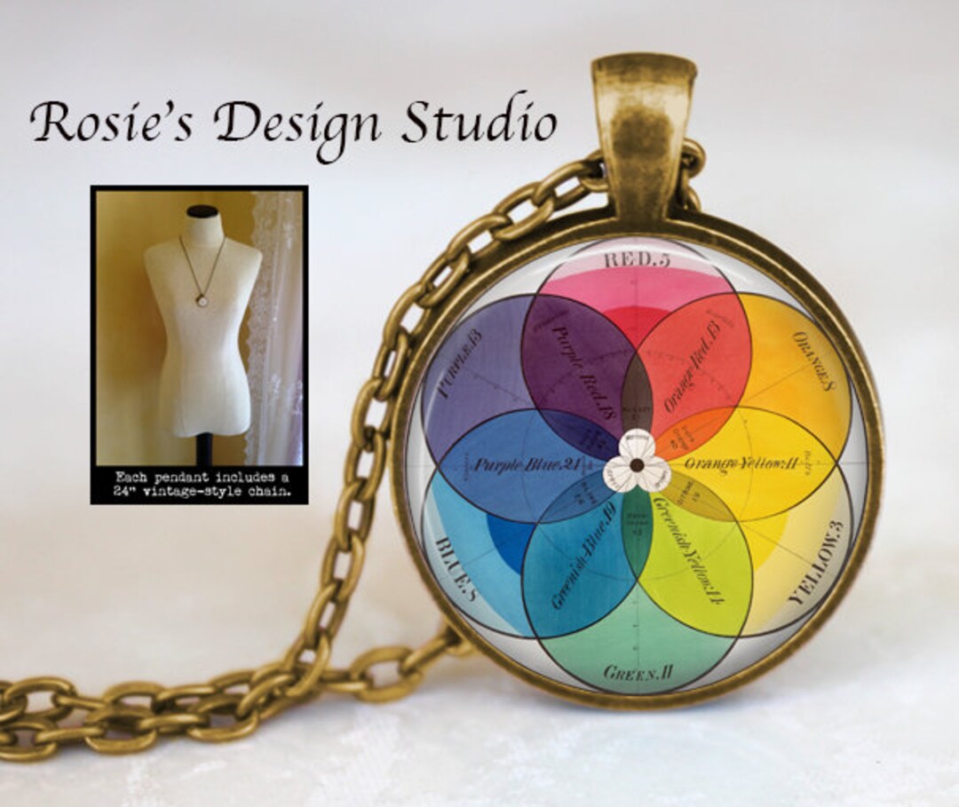 Color Wheel Necklace Chromatic Scale of Colors Artist - Etsy