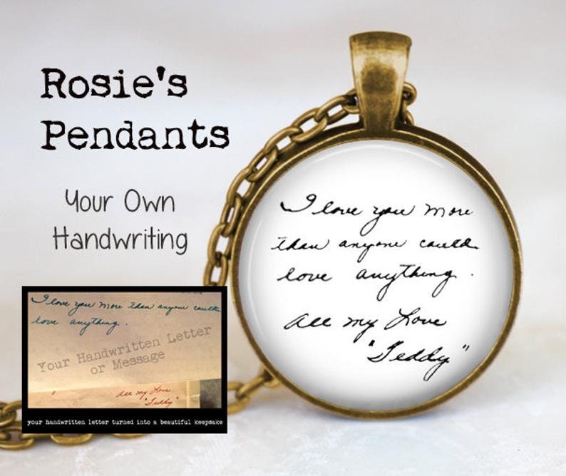 LARGE Handwriting Necklace Handwriting Jewelry Custom - Etsy