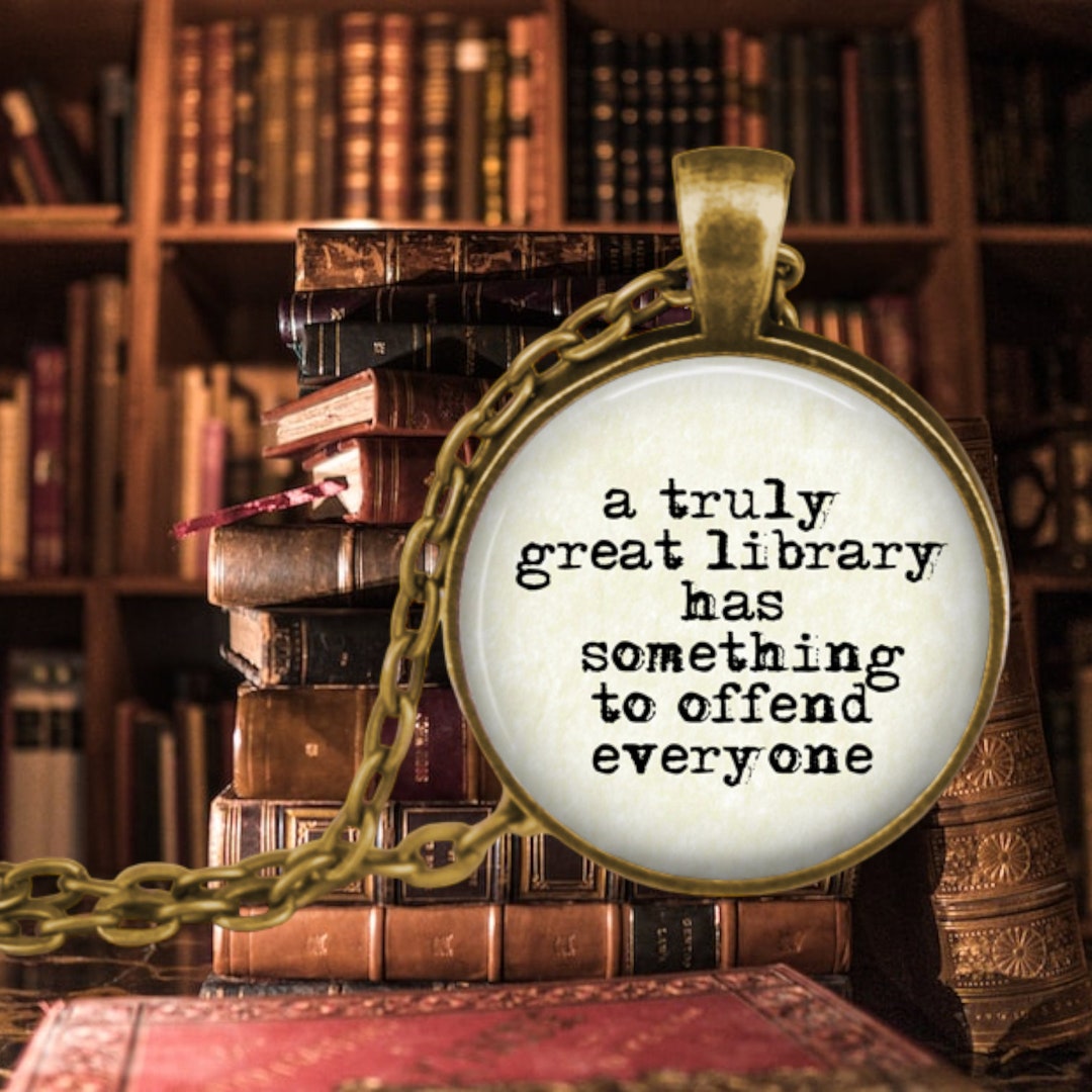 Library Quote Gift: Banned Books, Librarian, Reader - Necklace ...