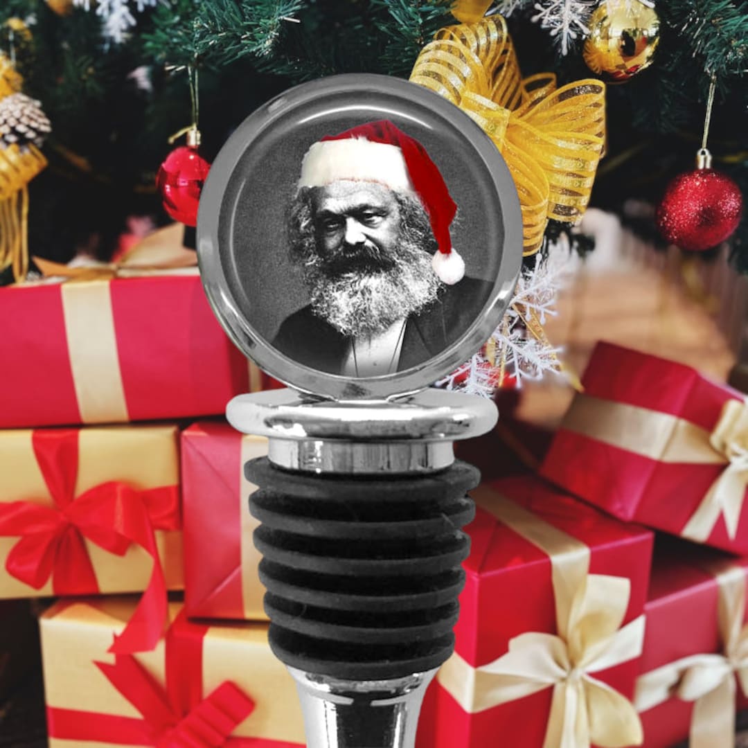 Karl Marx Santa Hat Wine Bottle Stopper: Funny Philosopher Gift - Etsy