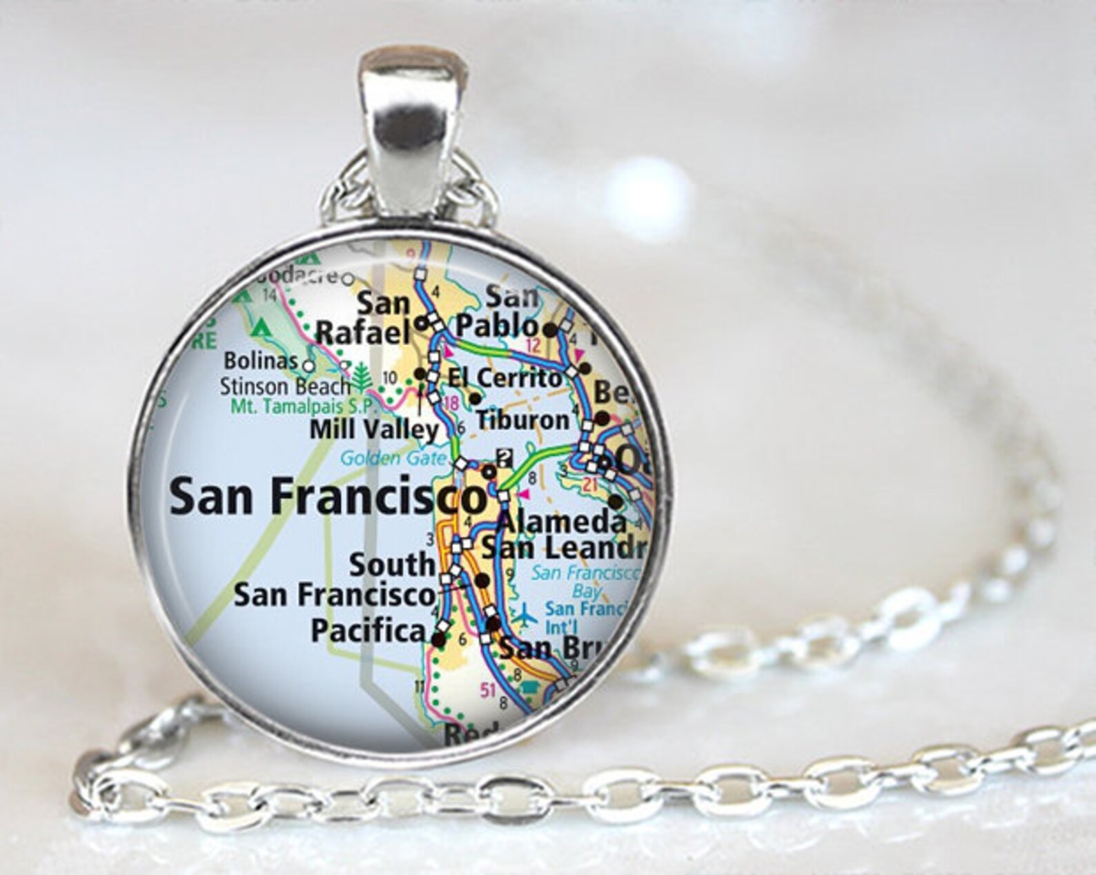 CUSTOM Hometown Map Pendant Necklace Personalized Map | Etsy