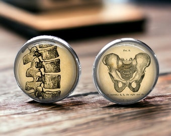 VINTAGE ANATOMY Silver Cufflinks// the SPINE // Gift for Him - Etsy Canada