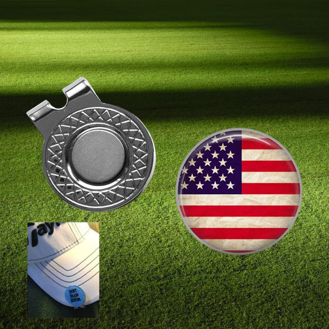 Flag Golf Ball Marker and Hat Clip Set: Patriotic Golfing Gift - Etsy