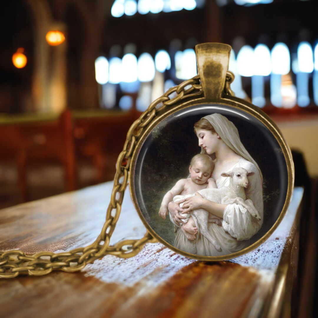 Virgin Mary Blessed Mother Pendant Necklace - L'innocense - Bouguereau ...