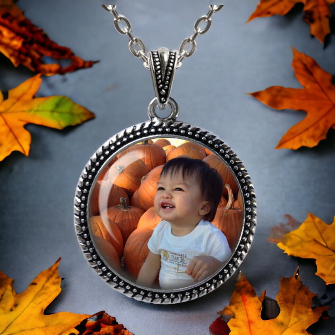 Personalized Photo Pendant Necklace: Antique Silver or Bronze - Etsy