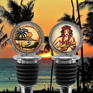 Hawaii Hula Dancer Wine Bottle Stopper - Diamond Head - Oahu - Ukulele ...